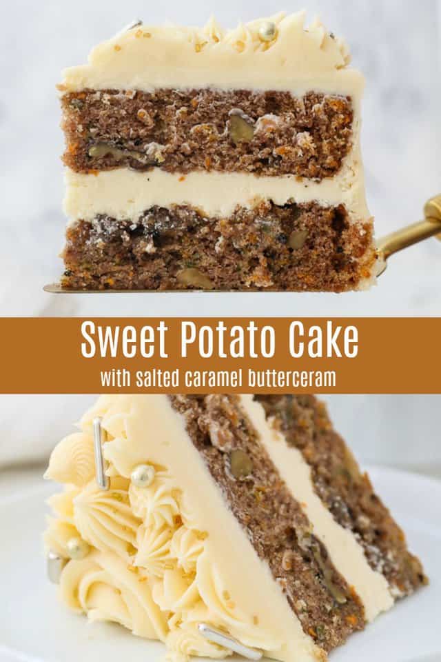 Sweet Potato Cake with Bourbon Salted Caramel Frosting