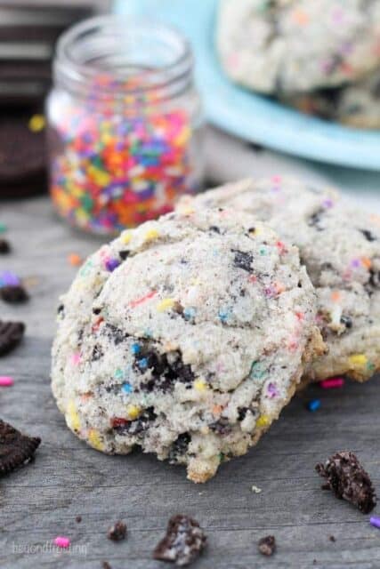 Soft and Chewy Oreo Funfetti Cookies - Beyond Frosting