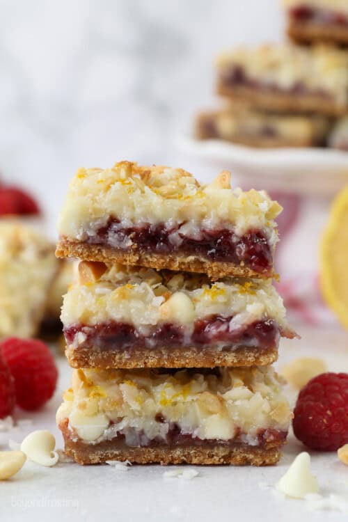 Lemon Raspberry Magic Cookie Bars | Beyond Frosting