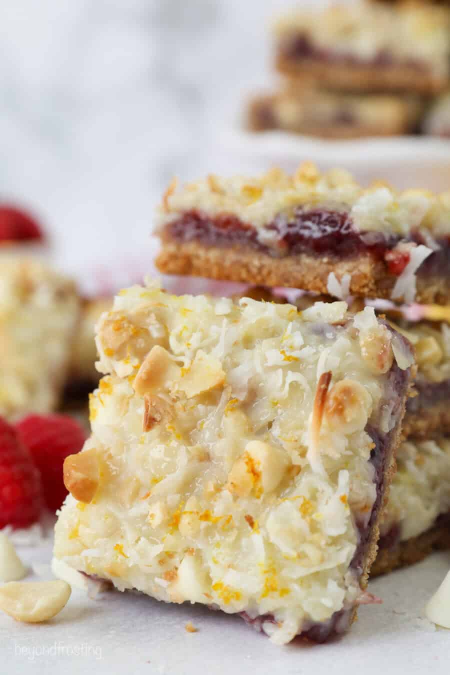 Lemon Raspberry Magic Cookie Bars | Beyond Frosting