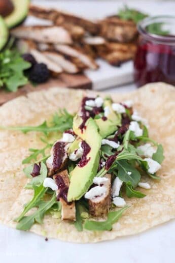Blackberry Balsamic Chicken Wraps - Beyond Frosting