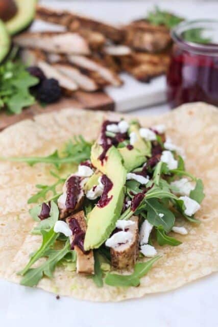 Blackberry Balsamic Chicken Wraps - Beyond Frosting