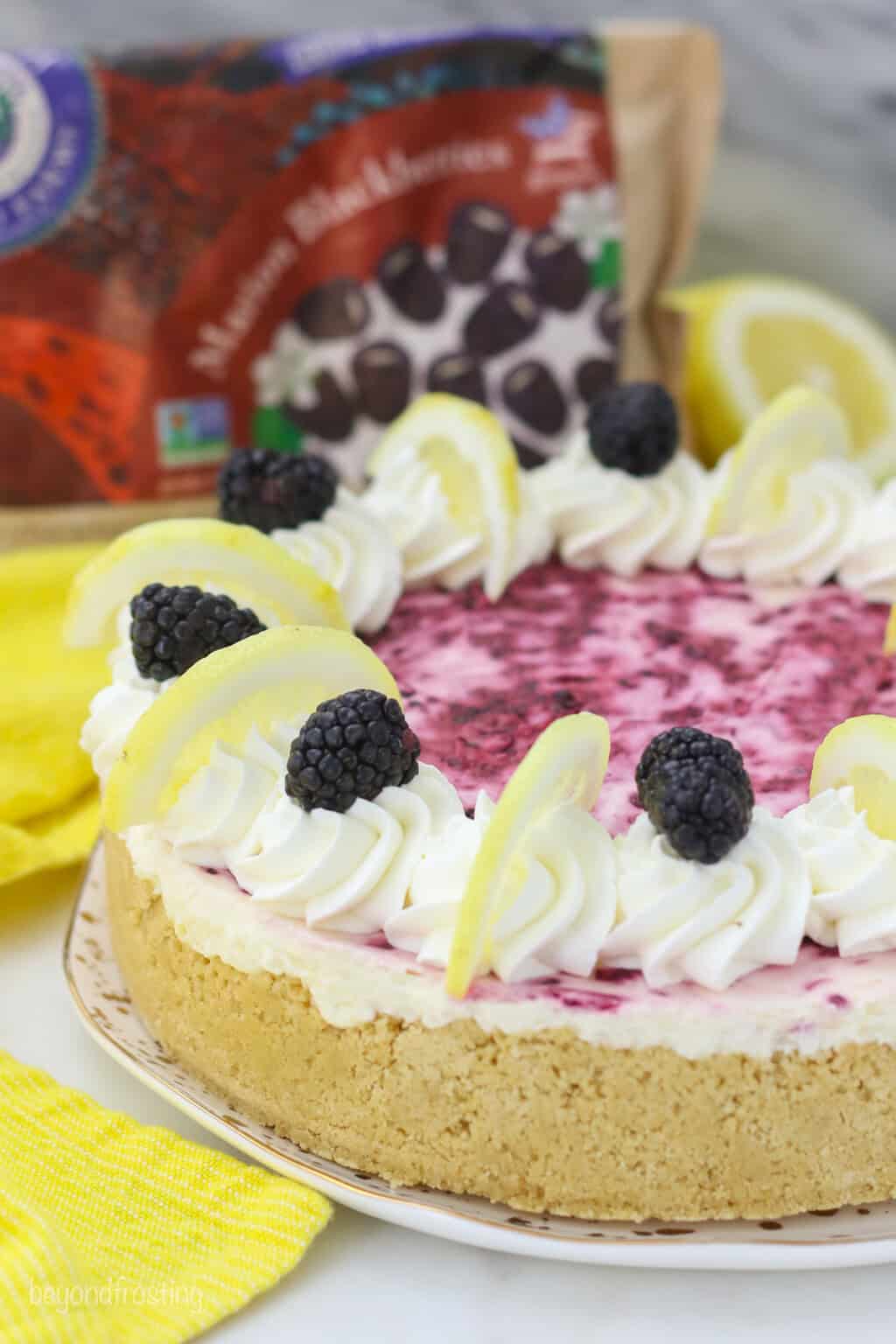 No-Bake Blackberry Lemon Cheesecake | Beyond Frosting