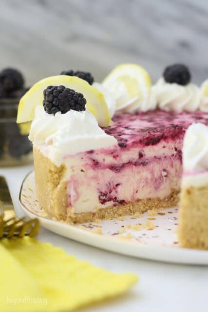 No-Bake Blackberry Lemon Cheesecake | Beyond Frosting