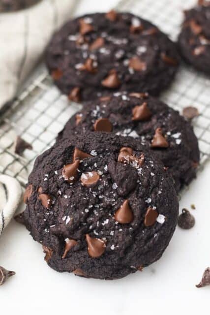 Soft & Chewy Double Chocolate Chip Cookies | Beyond Frosting