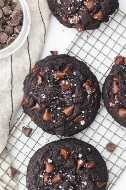 Soft & Chewy Double Chocolate Chip Cookies | Beyond Frosting