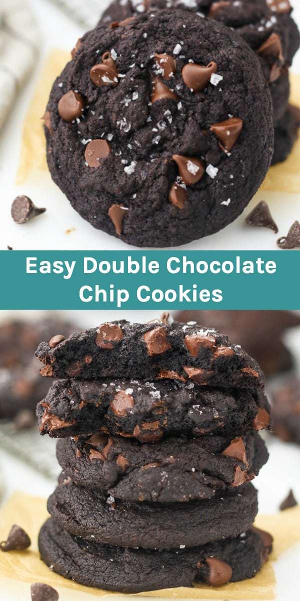 Soft & Chewy Double Chocolate Chip Cookies | Beyond Frosting