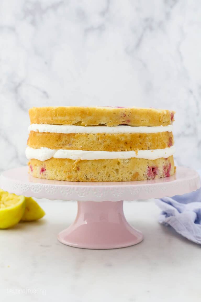The Best Lemon Raspberry Layer Cake l Beyond Frosting