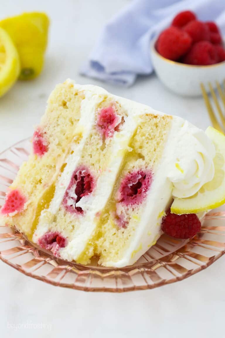 The Best Lemon Raspberry Layer Cake l Beyond Frosting