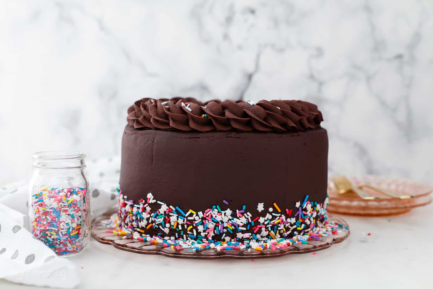 Yellow Layer Cake With Chocolate Frosting | Beyond Frosting