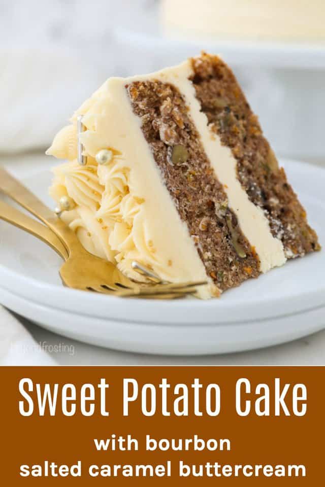 Sweet Potato Cake with Bourbon Salted Caramel Frosting