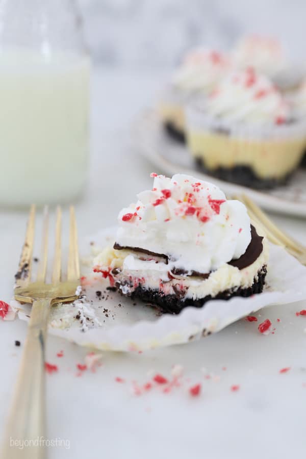 Easy Mini Peppermint Cheesecakes | Beyond Frosting