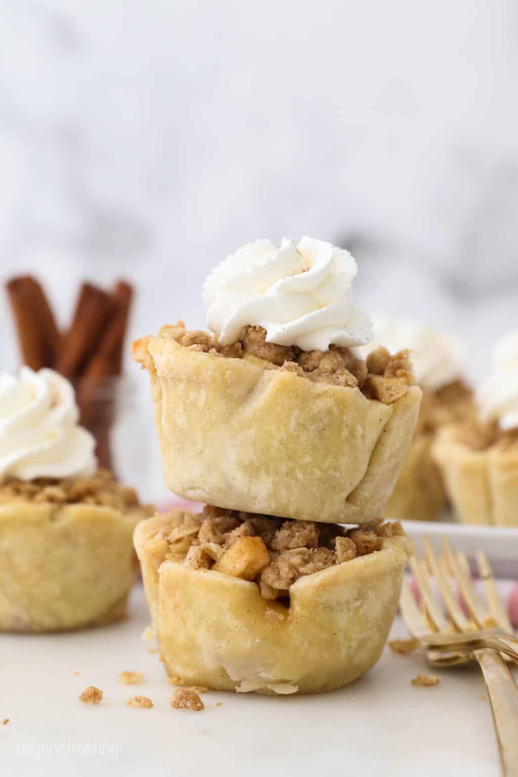 Mini Apple Pies (Baked in a Muffin pan) | Beyond Frosting