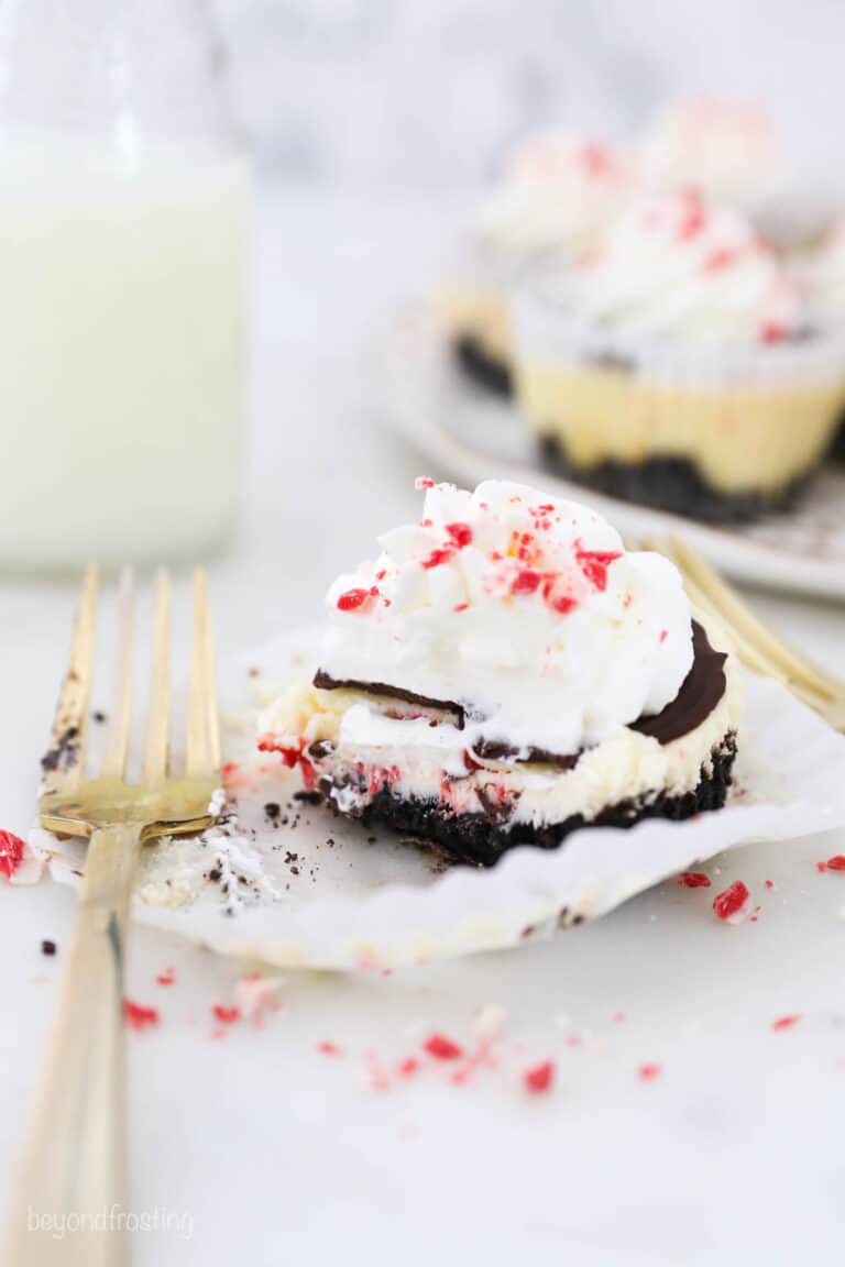 Easy Mini Peppermint Cheesecakes | Beyond Frosting