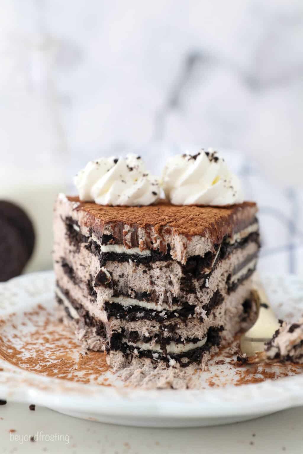 No-Bake Oreo Mousse Cake - Beyond Frosting