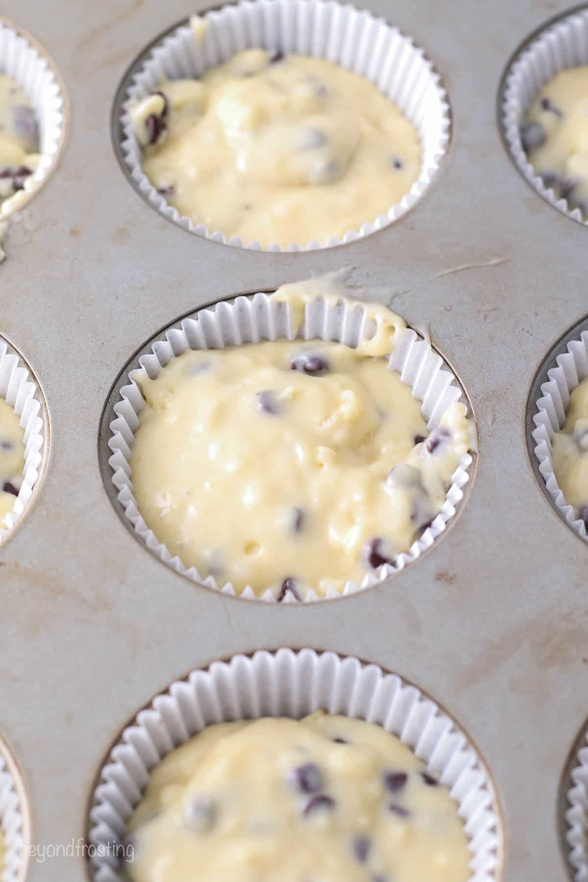 Easy Chocolate Chip Muffins l Beyond Frosting