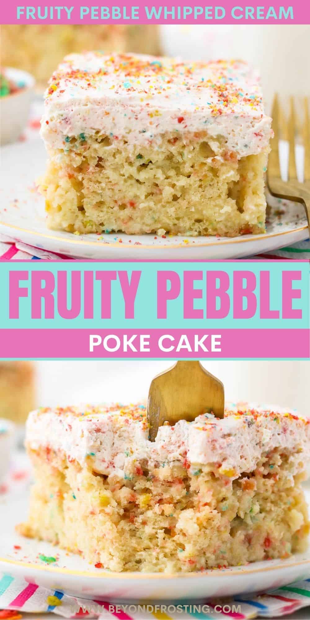 Fruity Pebble Cereal Milk Poke Cake Recipe | Fruity Pebbles Cake