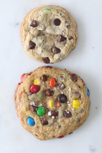 Giant Chocolate Chip M&M Cookies l Beyond Frosting