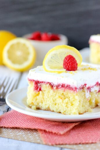 Lemon Raspberry Poke Cake | Beyond Frosting