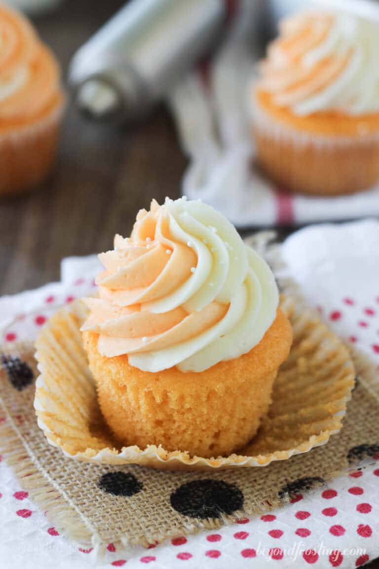 Citrusy Orange Cream Pop Cupcakes | Beyond Frosting