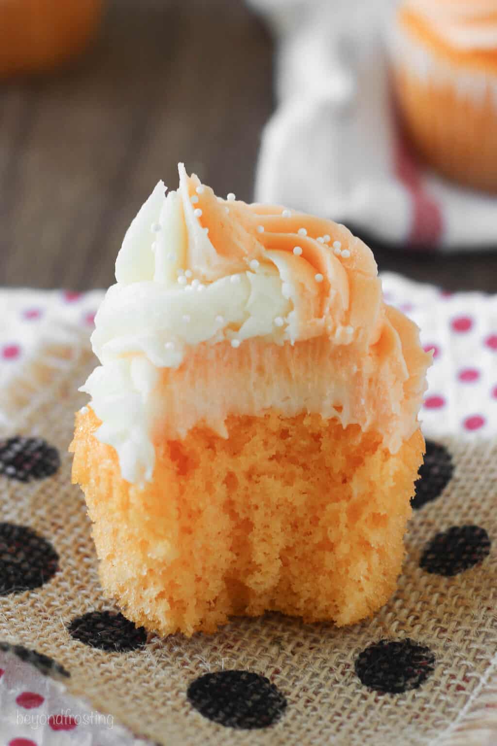 Citrusy Orange Cream Pop Cupcakes | Beyond Frosting