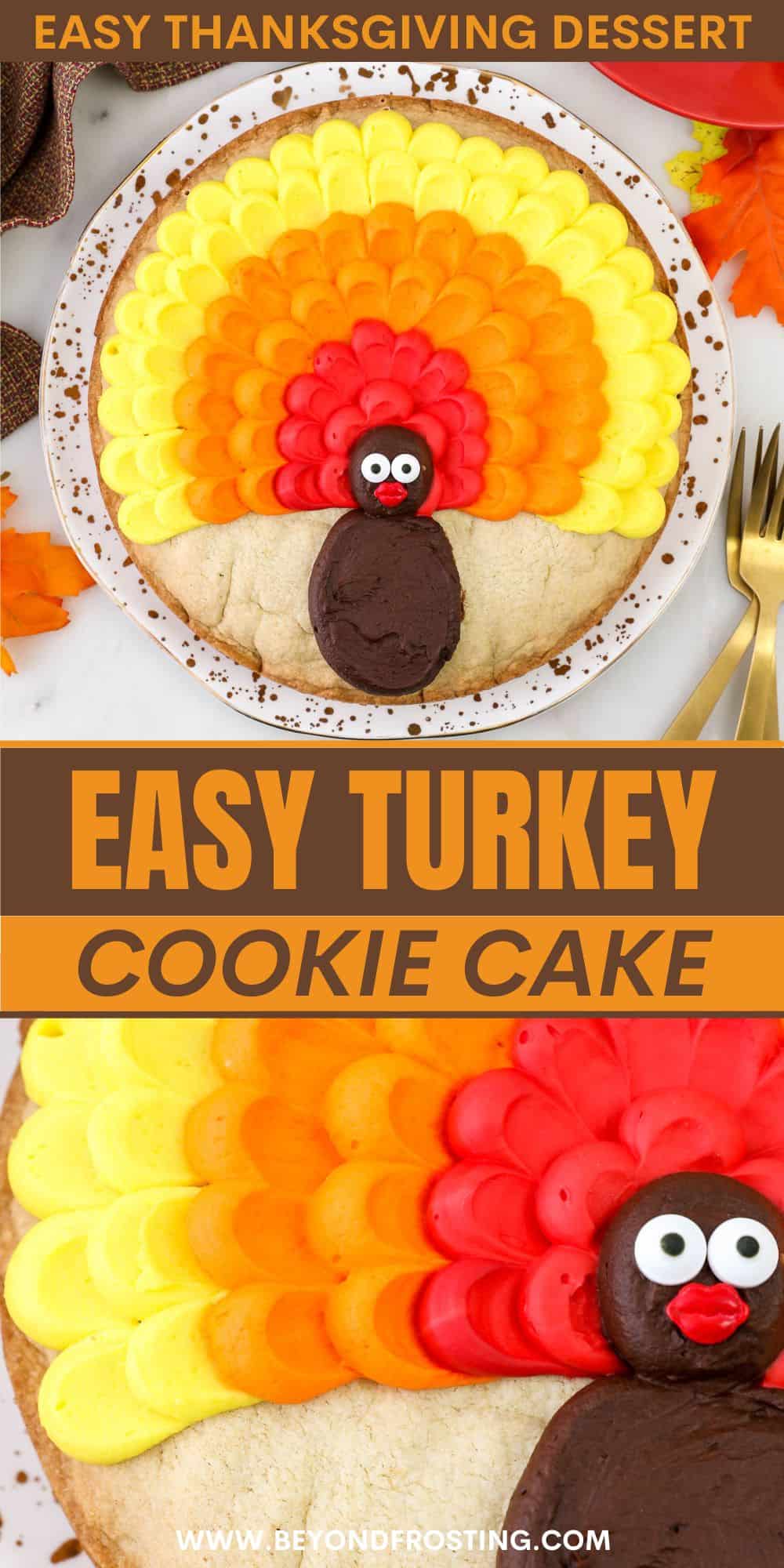 Easy Turkey Cake | Sugar Cookie Cake with Buttercream