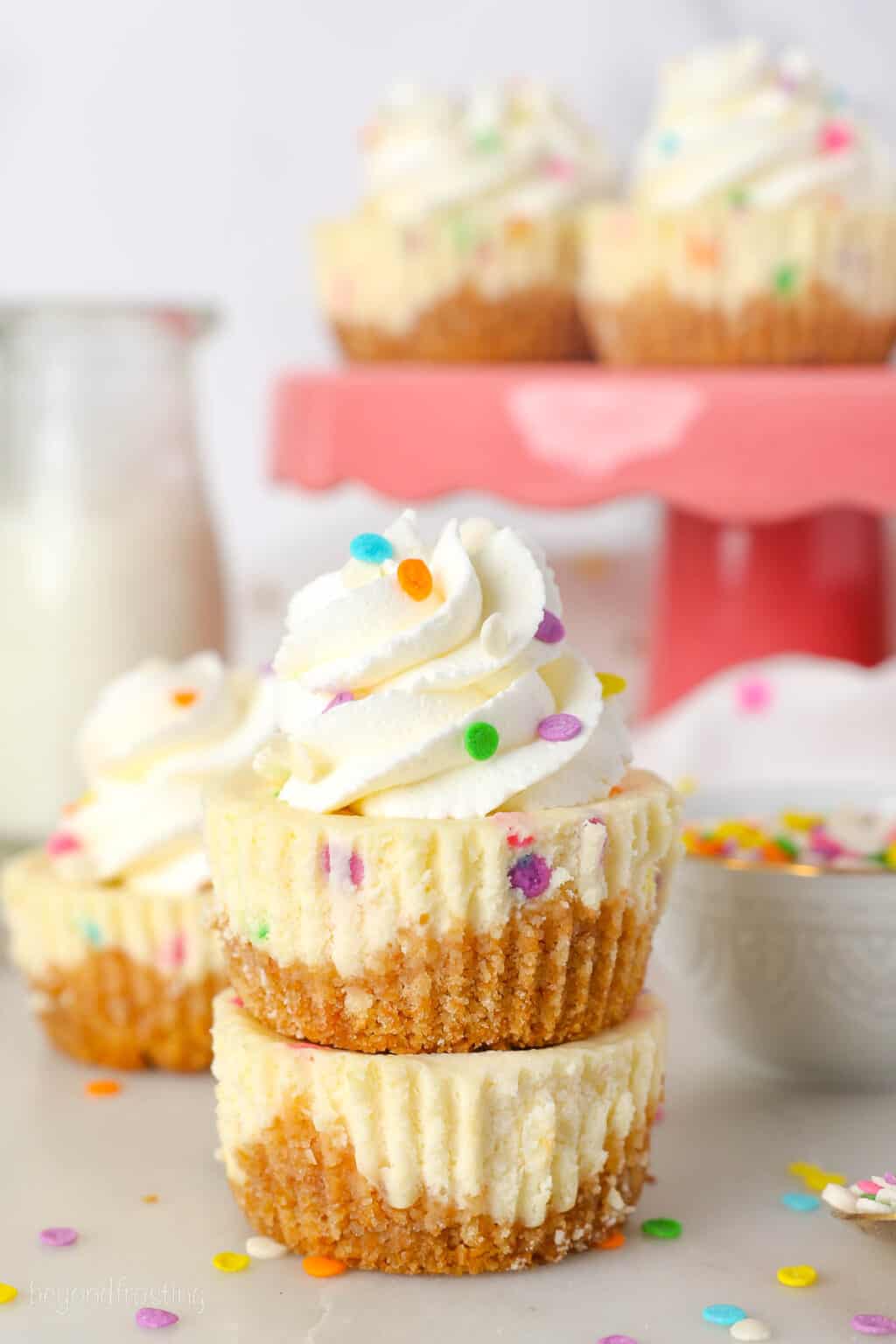 Mini Funfetti Cheesecakes | Beyond Frosting