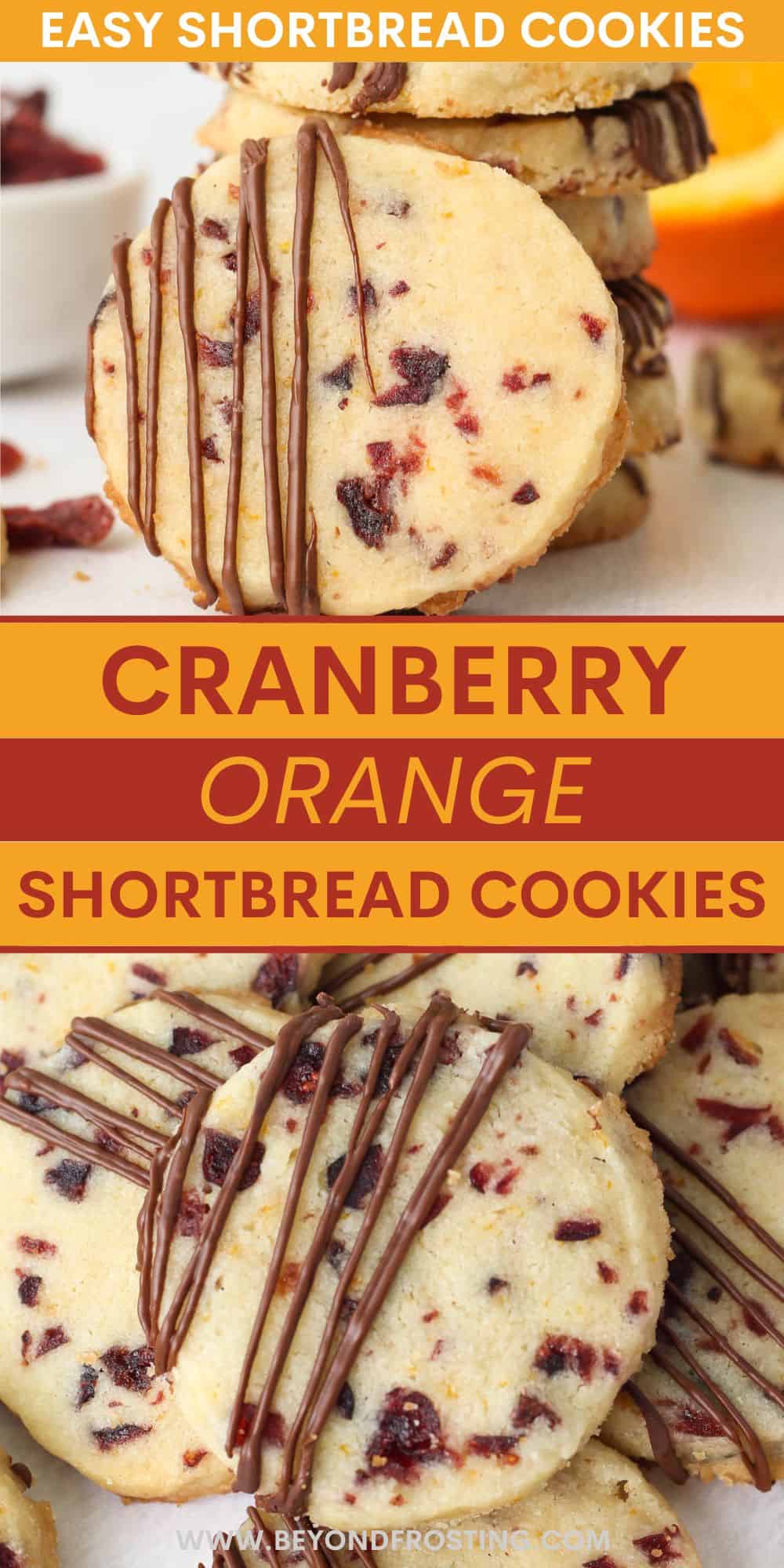 Cranberry Orange Shortbread Cookies | Beyond Frosting