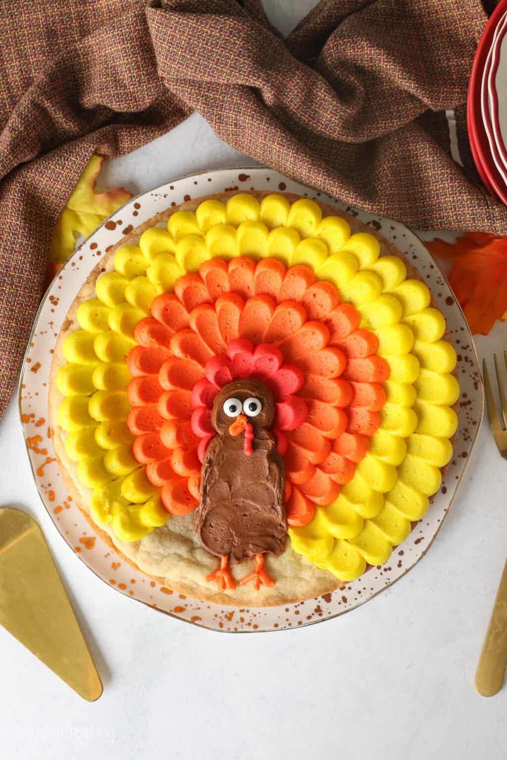 Easy Turkey Cake | Sugar Cookie Cake with Buttercream