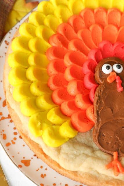 Easy Turkey Cake | Sugar Cookie Cake with Buttercream