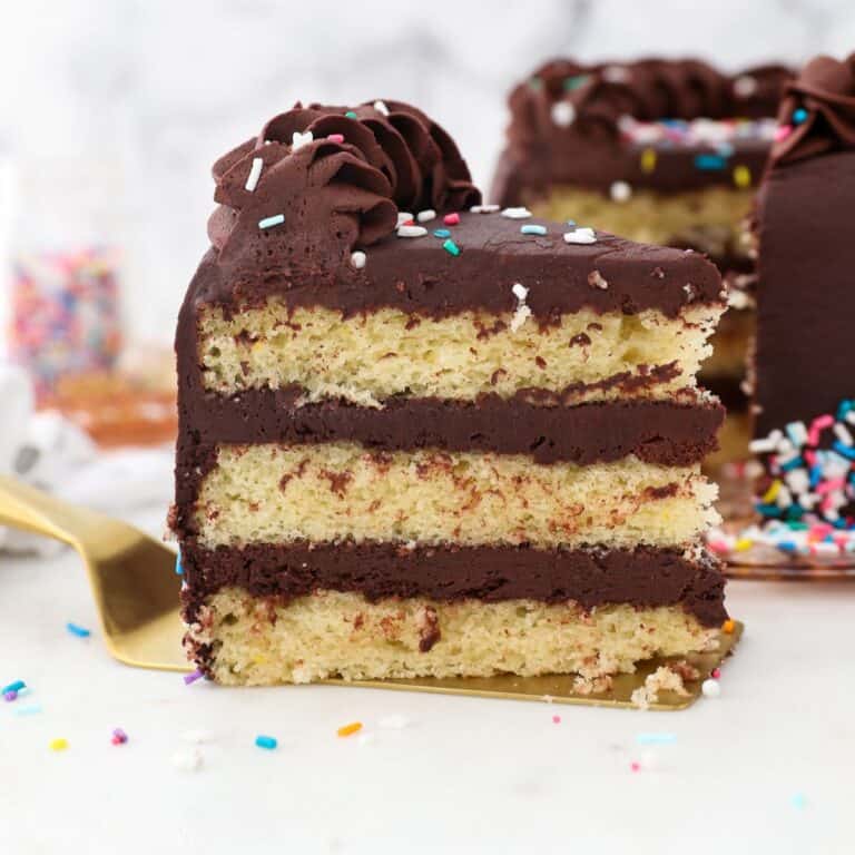 Yellow Layer Cake With Chocolate Frosting | Beyond Frosting